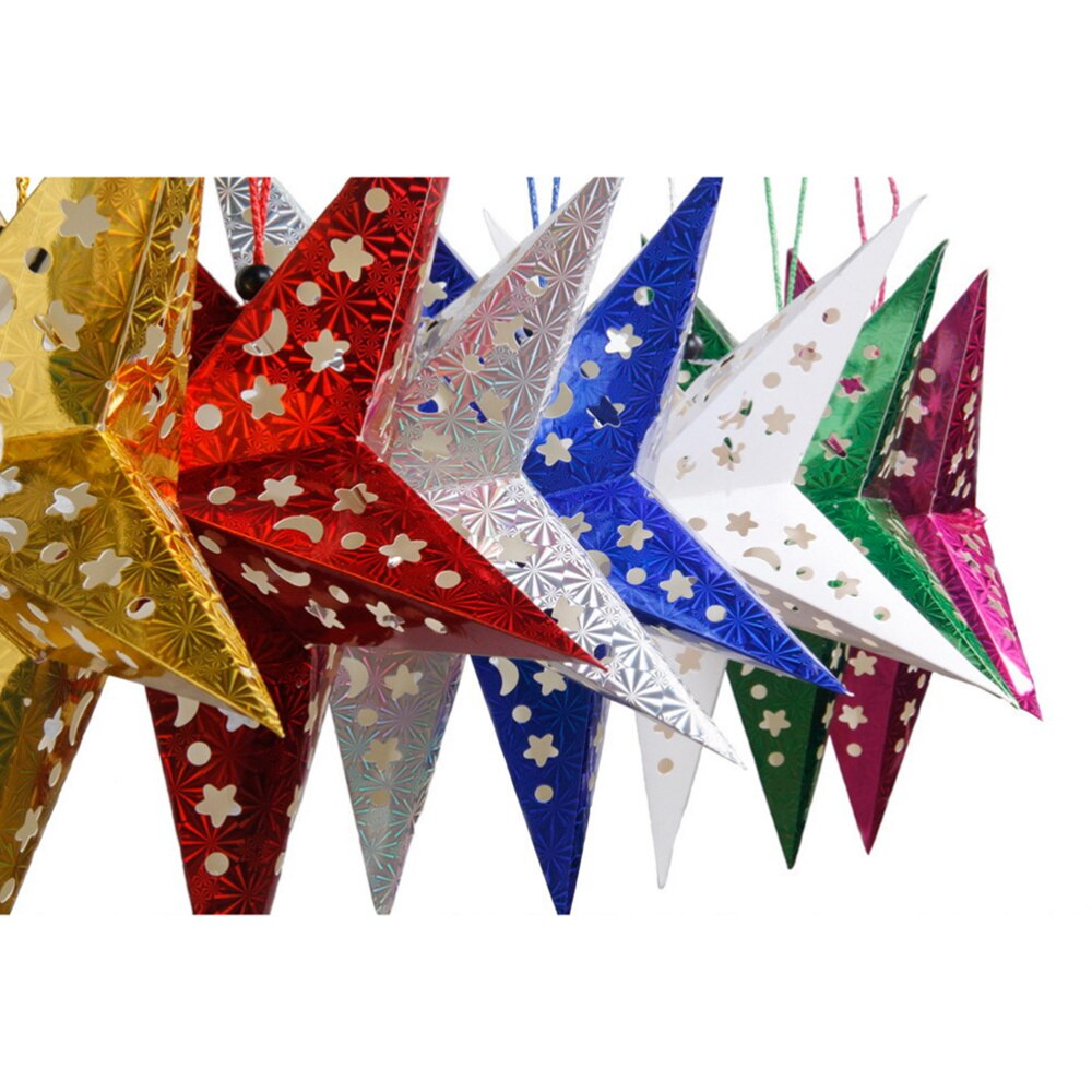 5PCS 30CM Hanging Star Paper Star Light Pentagram ... – Grandado