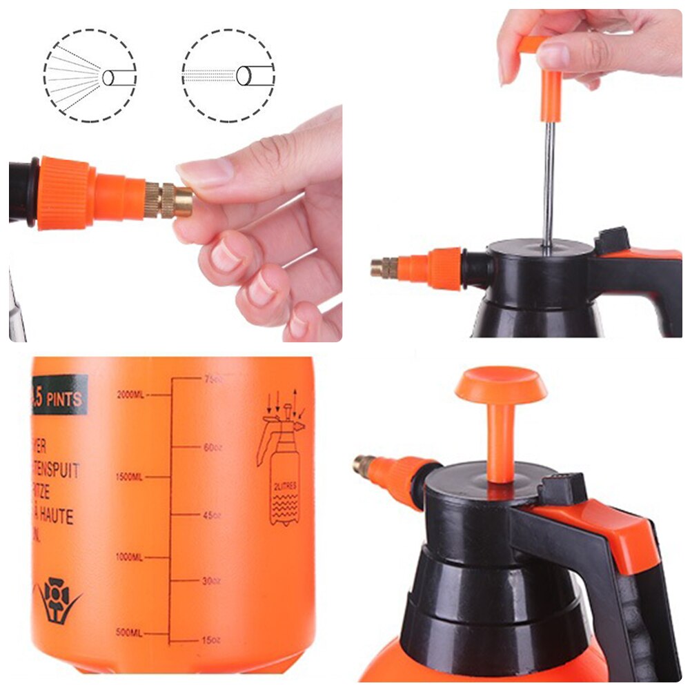 2L Orange Hand Pressure Trigger Sprayer Bottle Adj... – Grandado