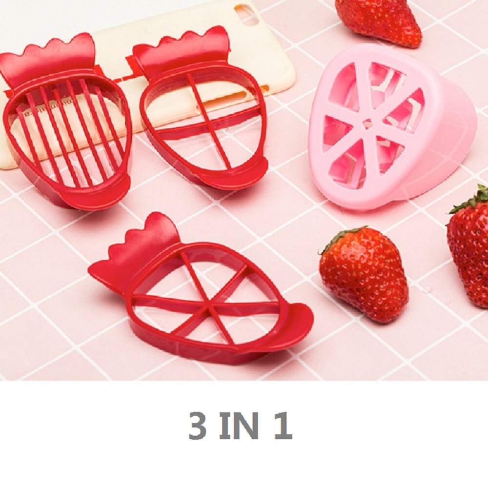 3 in 1 Kitchen Fruit Cutter Gadget Strawberry Slic... – Grandado