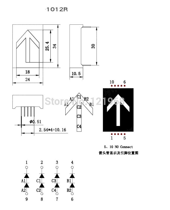 10 stks 1 inch rode Pijl LED Display 1 "1 in digit... – Vicedeal
