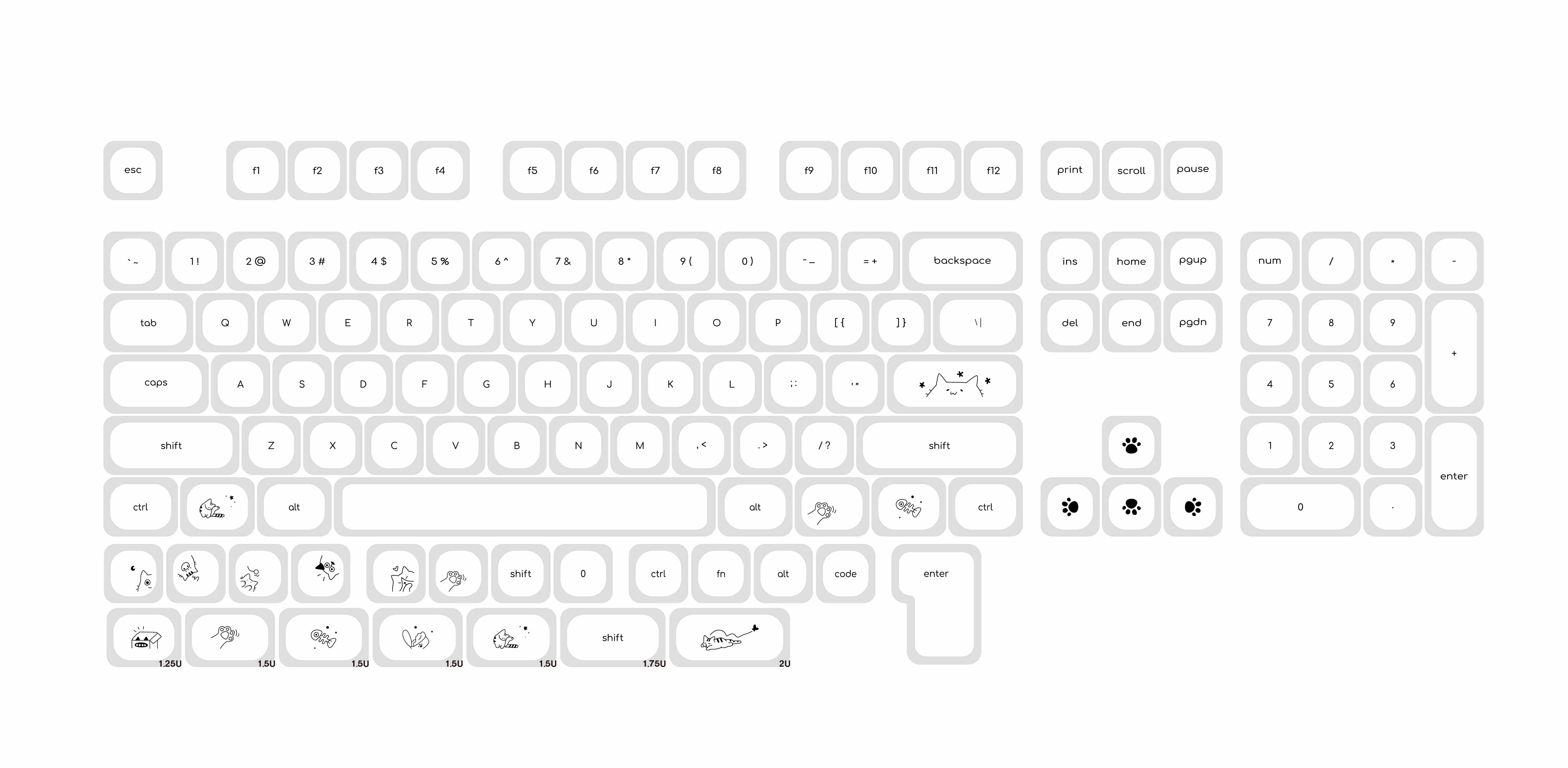 124 tangenter katt tangentbord koreanska engelska ... – Vicedeal