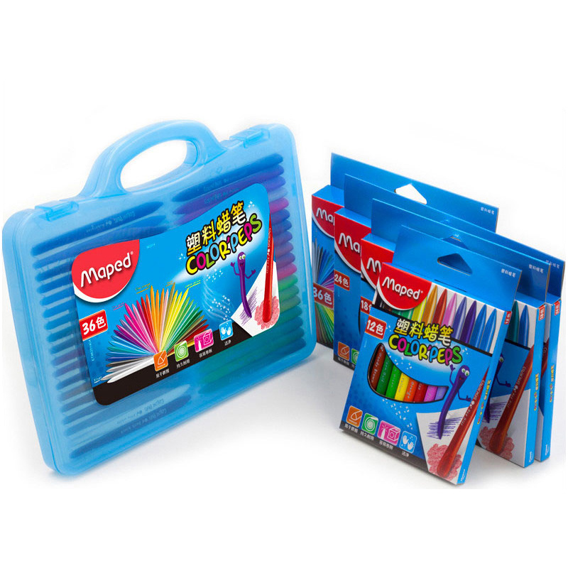 MAPED 12 18 24 36 48color plastic crayon children ... – Grandado