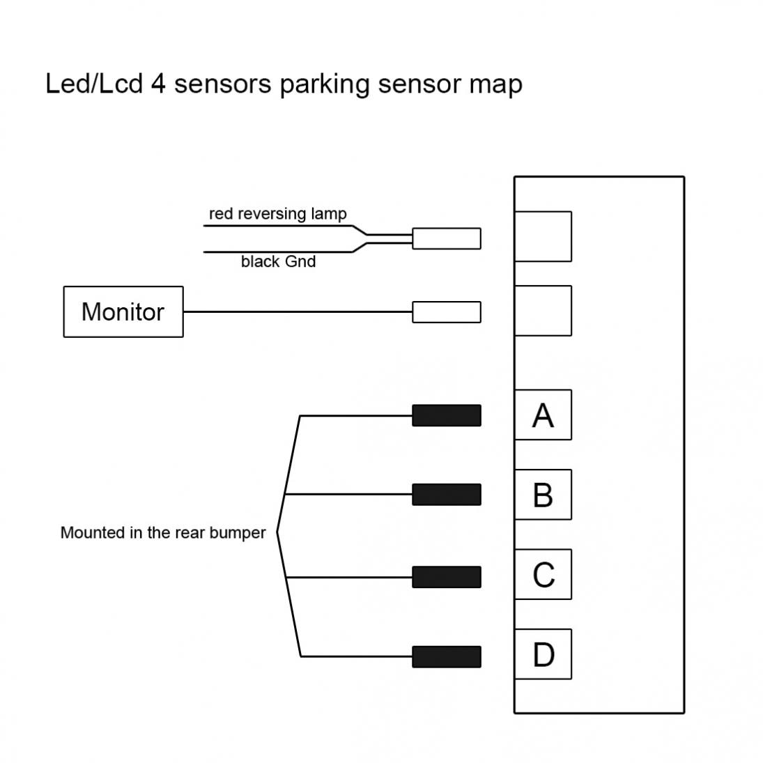 4 Sensors Universal Car Parking Sensor System with... – Grandado