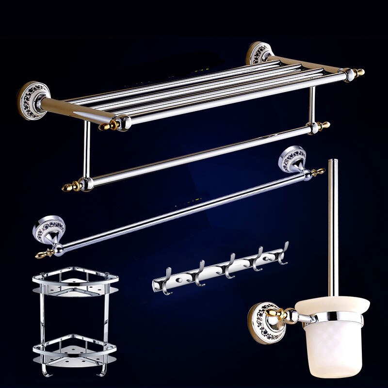 Chrome Finished Bathroom Hardware Sets Ceramic Bat... – Grandado