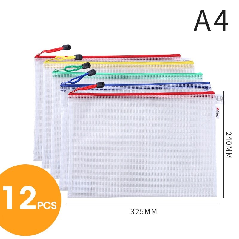 M&G B6 / A5 / B5 / A4 mesh zipper bag file bag stu... – Grandado