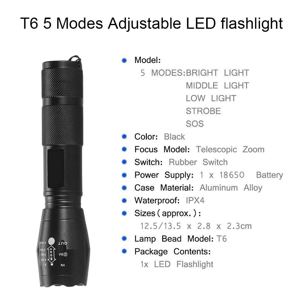 LED Torch Flashlight Adjustable Focus Handheld Sup... – Vicedeal