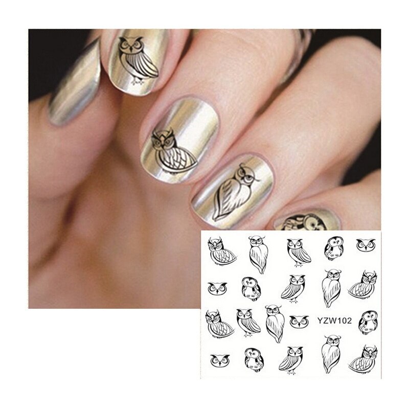 1pcs Cartoon Owl Pattern Nail Stickers Decals Thre... – Grandado