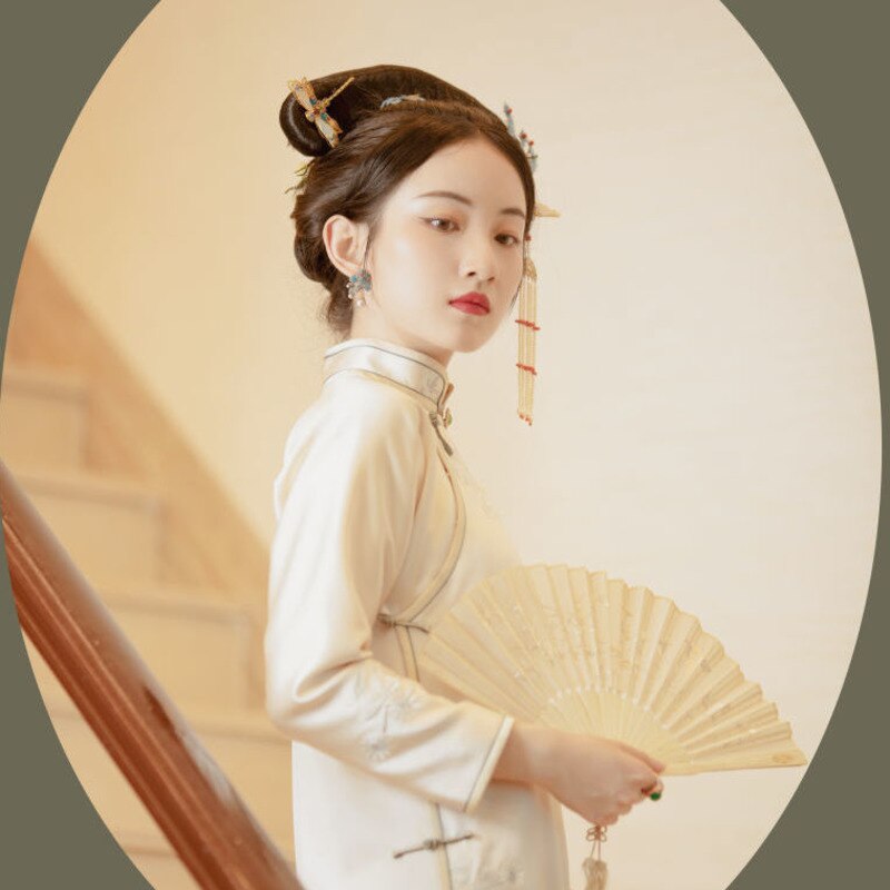 Vintage Simple Long Qipao Women Ethnic Style Chine... – Grandado