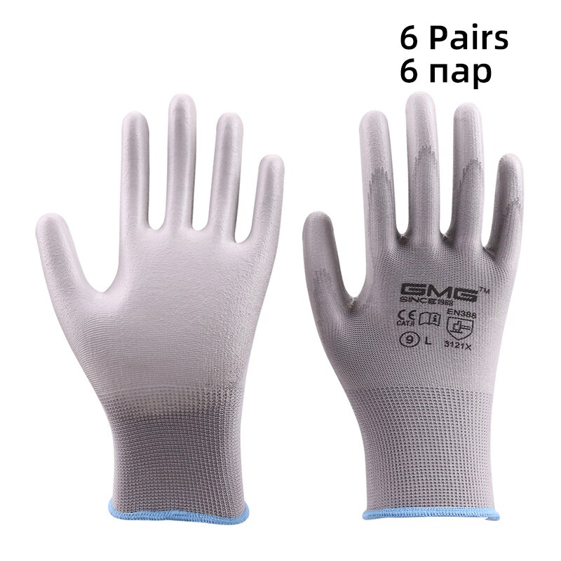 PU Safety Coatted Work Gloves Palm Coated Gloves M... – Grandado