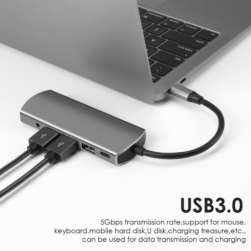AIREACH USB C Typ C zu HDMI 3USB 3,0 AUX Typ c Ada... – Grandado