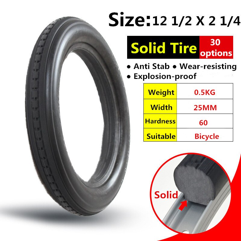 12 1/2*2 1/4 Inch Solid Tire voor Fiets 12 inch 12... – Grandado
