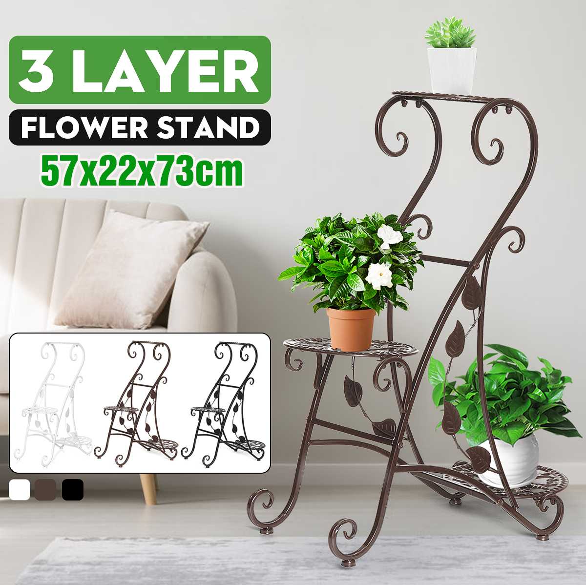 3 Tier Metal Flower Plant Display Stand Home Garde... – Vicedeal