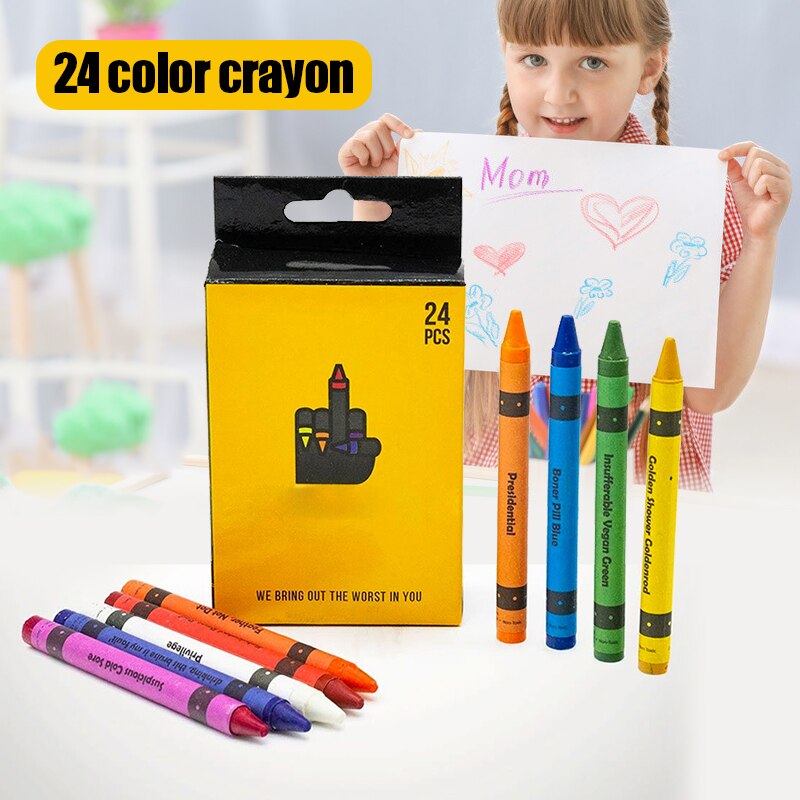 24 Count Non Toxic Crayons Easy to Hold Color Pen ... – Grandado