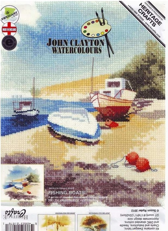 Lovely Counted Cross Stitch Kit Fishing Boats Boat... – Grandado