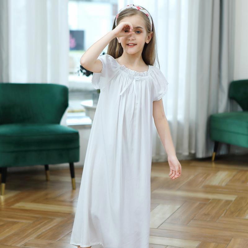 Girls Leisure Nightdress Soft Cotton Sleeping Dres... – Grandado
