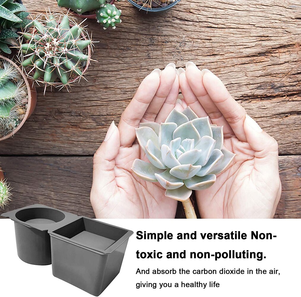 2 Pieces Concrete Silicone Mold for Flower Pots Su... – Grandado