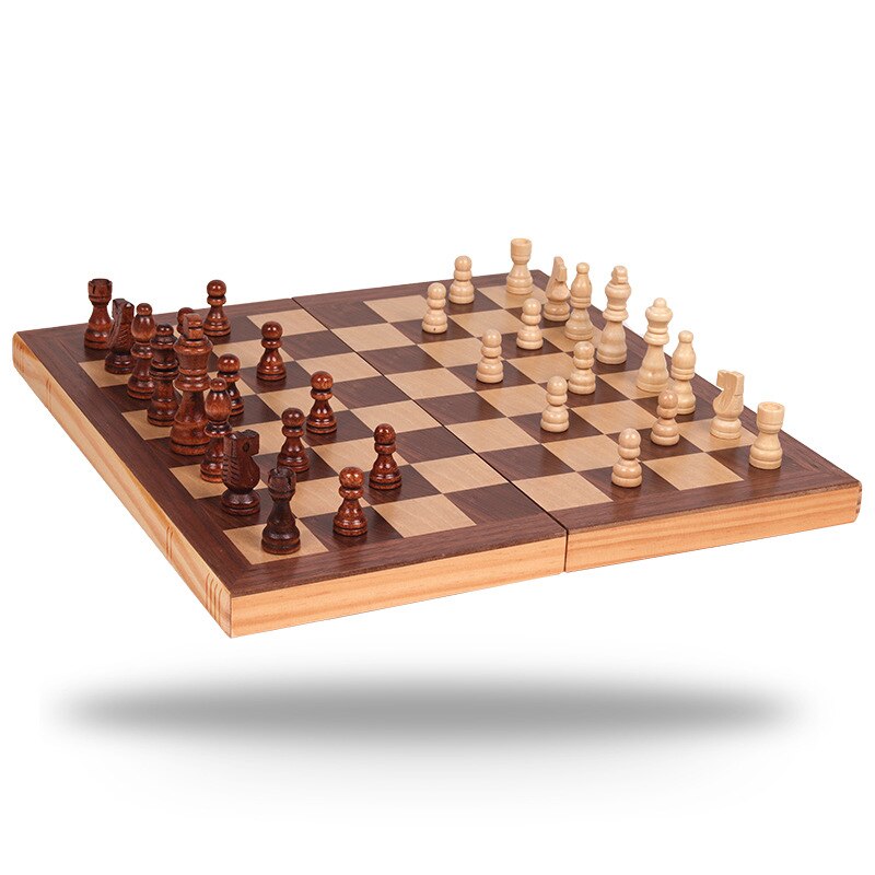 Wooden Chess Set Folding Large Board With 32 Chess... – Grandado
