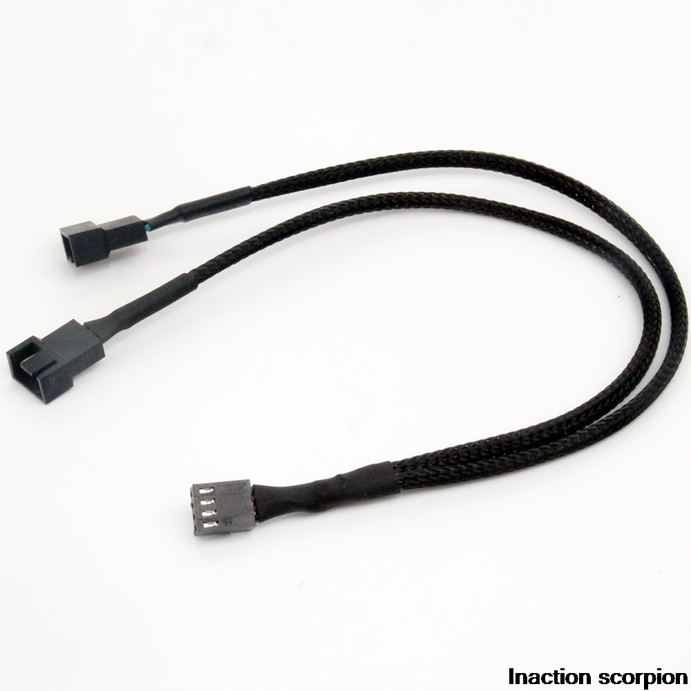Black Braided Cabl Y Splitter 3/4 pin PWM Fan Comp... – Grandado