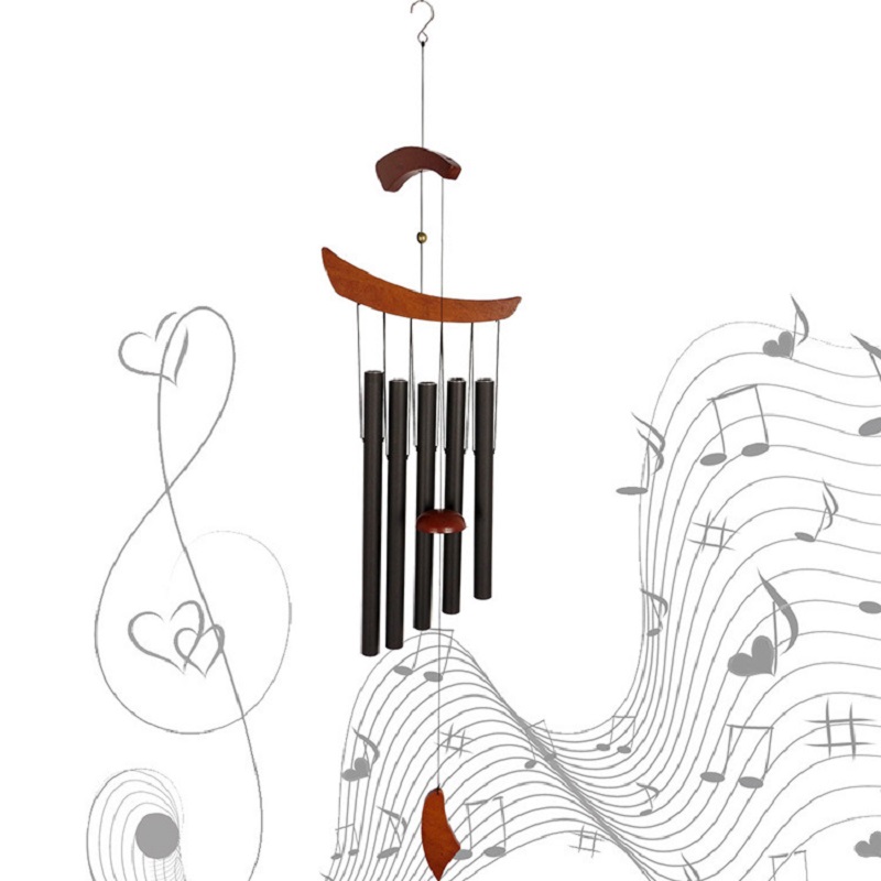 Metal Pipe Wind Chime Pendant 5-pipe Horizontal Mu... – Vicedeal