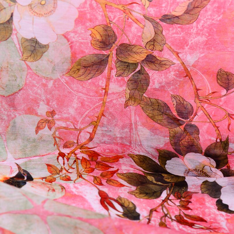 12mm digital printing silk linen fabric 140cm chin... – Grandado