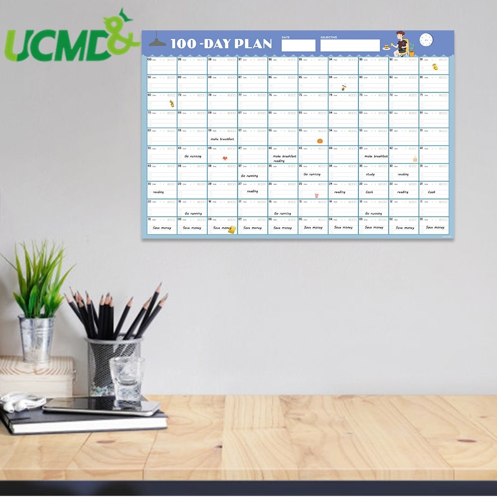 Daily Planner Wall Calendar 100 Days Daily Monthly... – Vicedeal