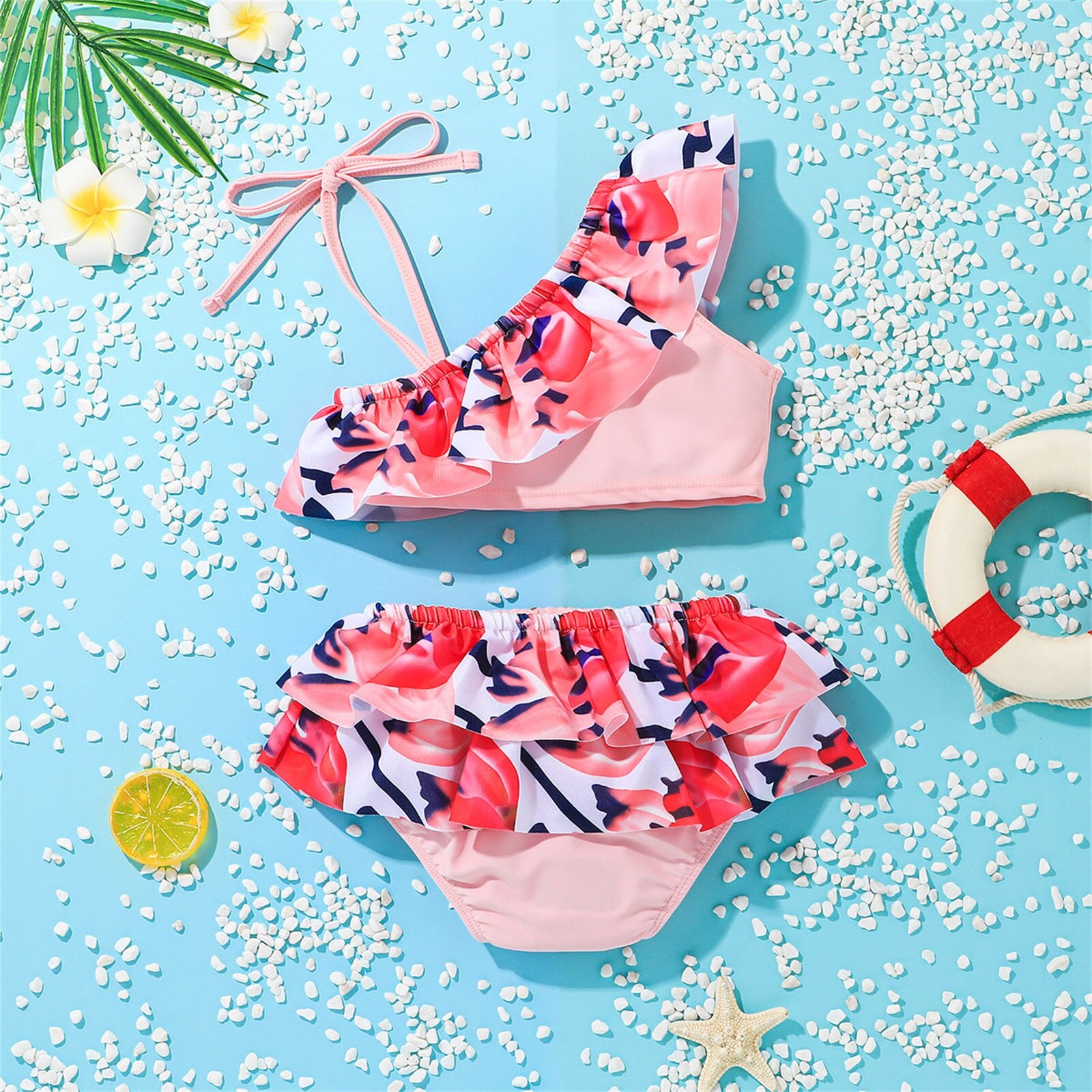 Citgeett Summer Kids Girls Bikini Sets Ruffles Flo... – Grandado