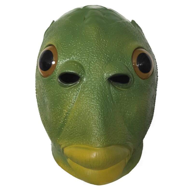 Creativity Funny Weird Fish Green Fish Mask Latex ... – Grandado