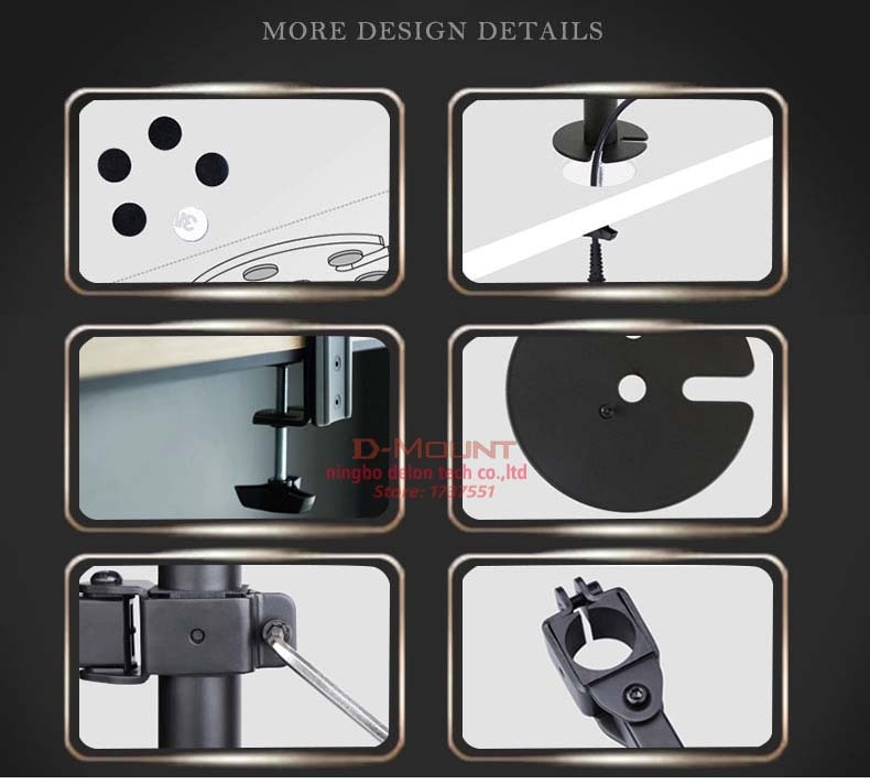 DL-M051 full motion rotate grommet clamp base stee... – Vicedeal