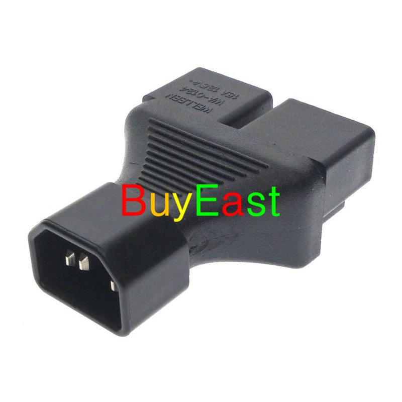 2 X IEC 320 C14 Male To 2 x US 3 Pin Nema 5-15R Fe... – Grandado