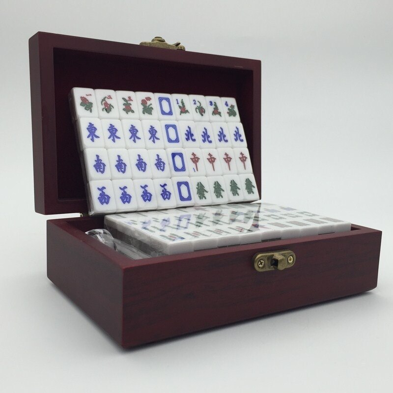 Portable Mini Mahjong Traditional Game Travel Wood... – Grandado