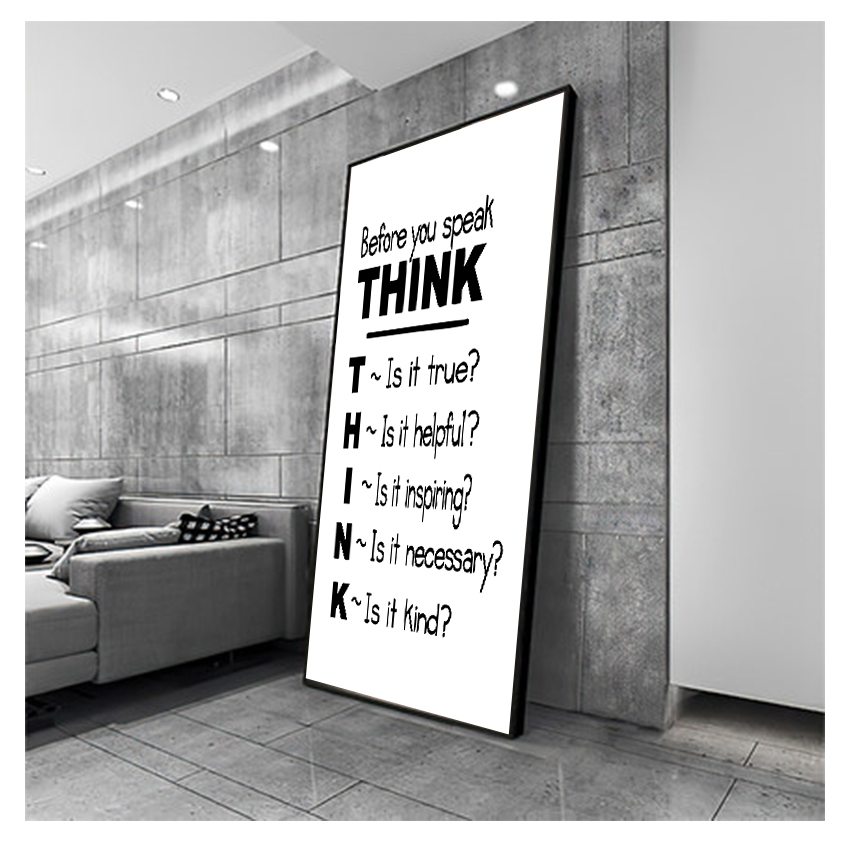 Print Poster , Think Before You Speak Quote Canvas... – Grandado