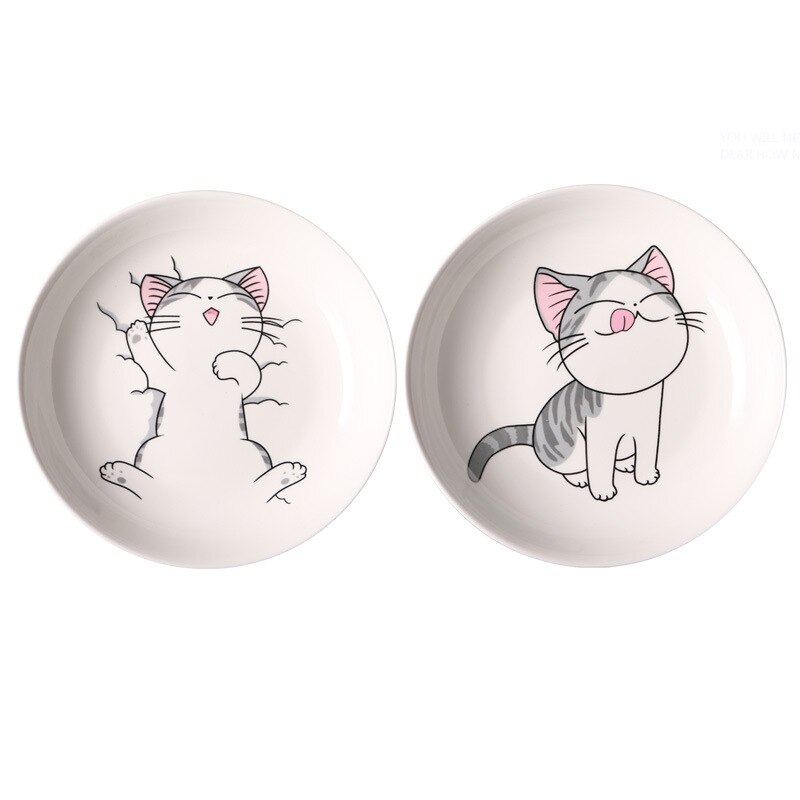 Leuke Keramische Diner Plaat Kitten Patroon Servie... – Grandado