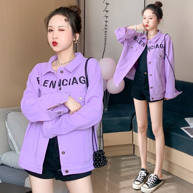 Purple Denim Jacket Female Spring And Autumn Short... – Vicedeal