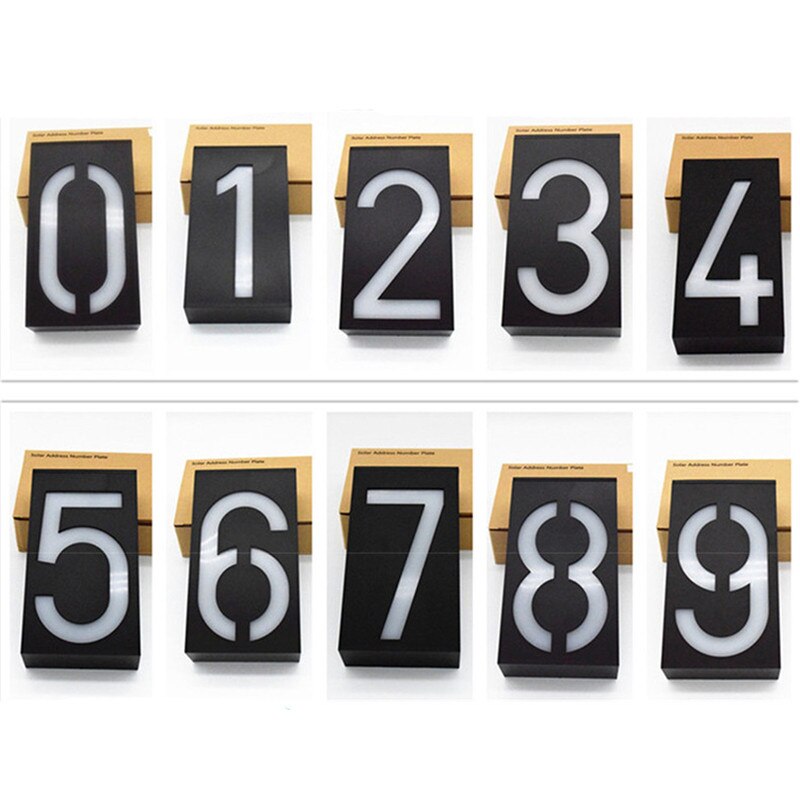 waterproof Solar Power Number LED Light Sign House... – Grandado