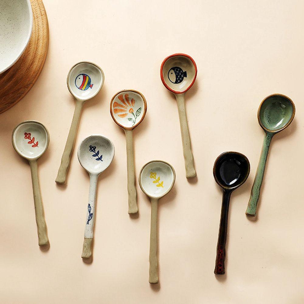 Japanese Ceramic Soup Spoon With Handle Tableware ... – Grandado