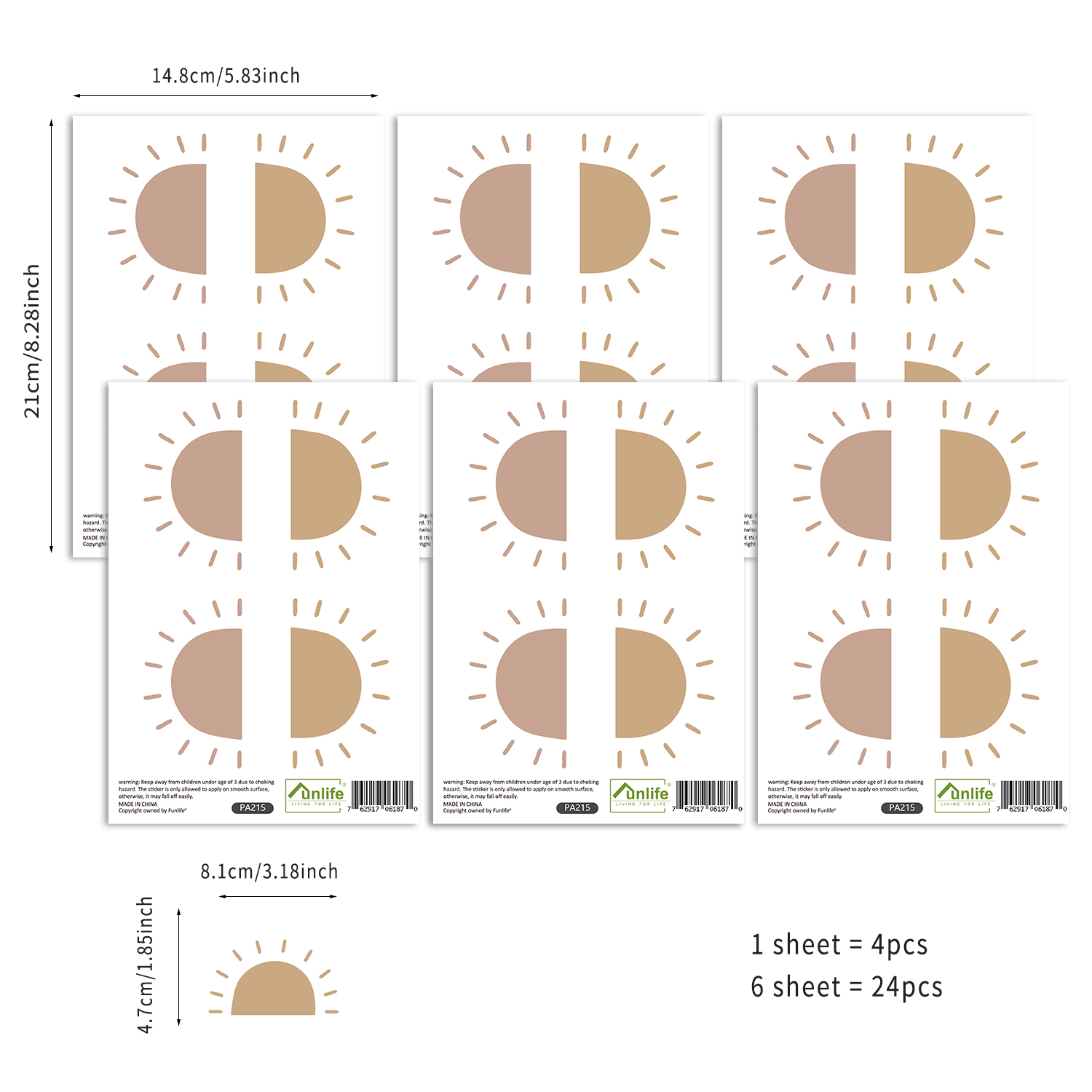 6 Sheets Boho Hearts Wall Sticker for Baby Room De... – Grandado