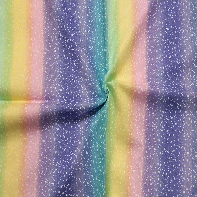 Rainbow Color Brilliant Fivestar Printed Cotton Fa... – Grandado