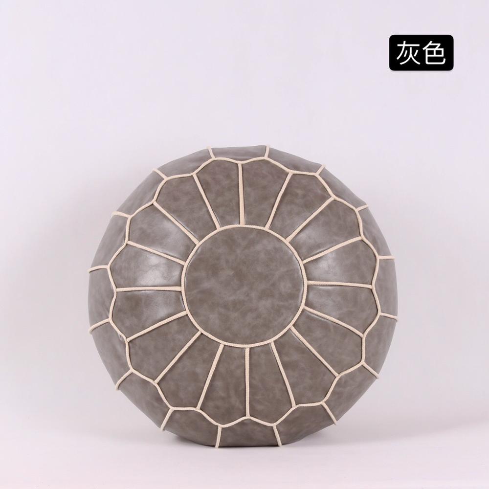 Moroccan PU Leather Pouf Embroider Craft Hassock O... – Grandado