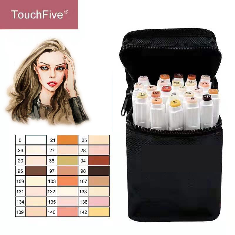 TouchFIVE 12/24 Colors Sketch Skin Tones Marker Pe... – Grandado