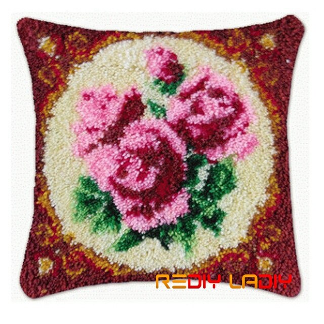 Latch Hook Kit Pansy & Poppy Cushion Cover Pre-Pri... – Grandado