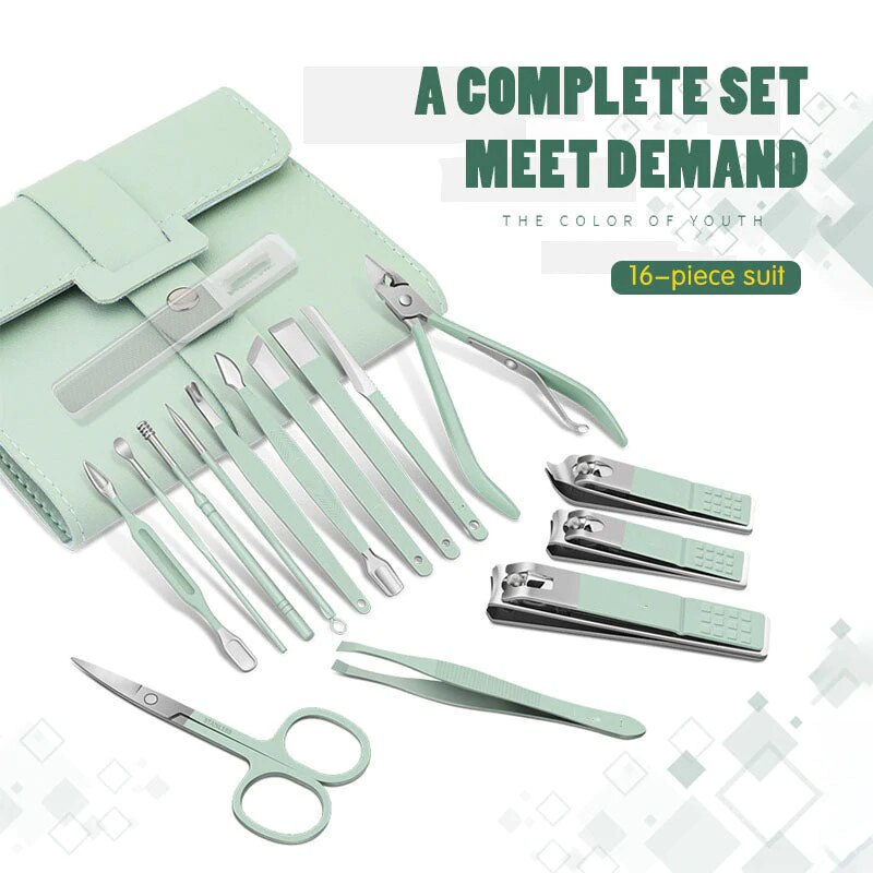 16PCS Nail Care Set Stainless Steel Nail Cutter Na... – Vicedeal