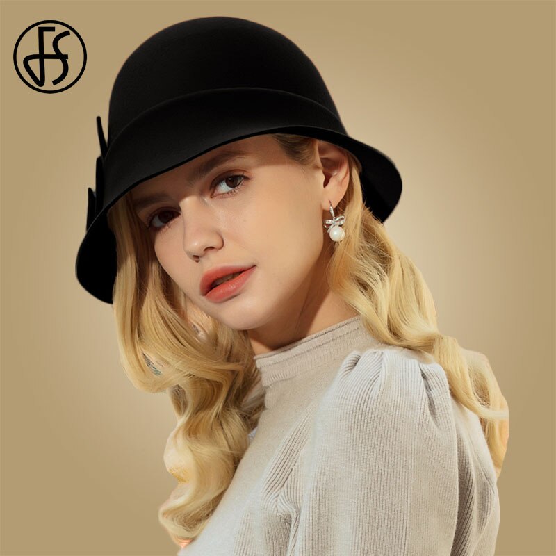 FS Black Red Fedora Hats For Women Wool Felt Hat W... – Grandado