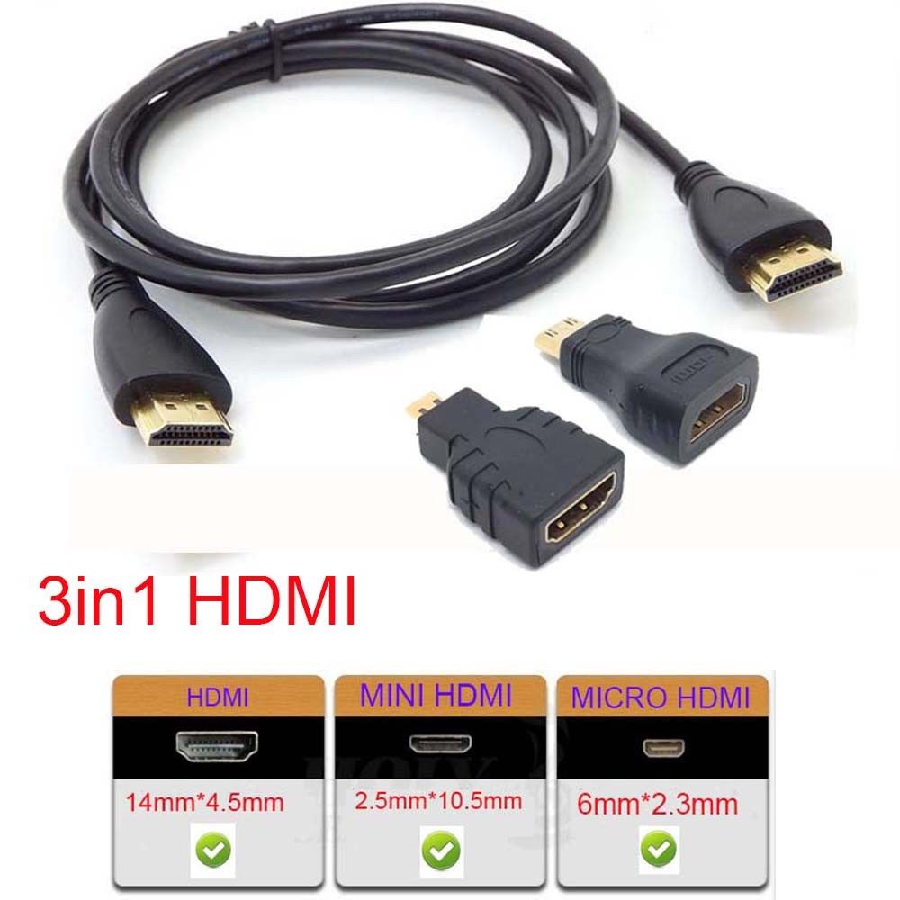 Novo 3in1 hd de alta velocidade hdmi para hdmi cab... – Grandado