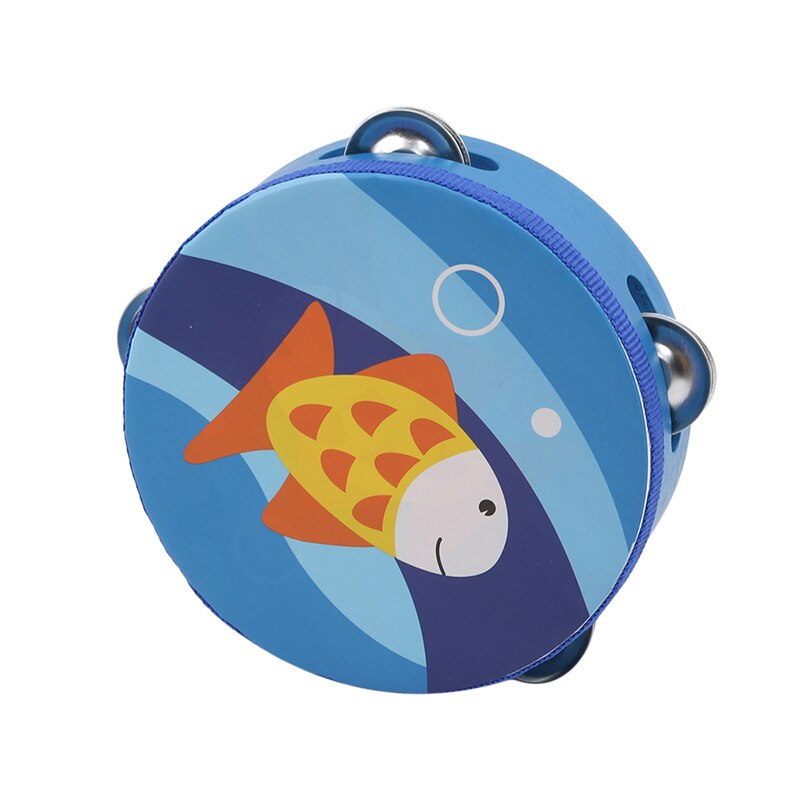 15cm Cartoon Wooden Drum Handheld Tambourine Frees... – Grandado