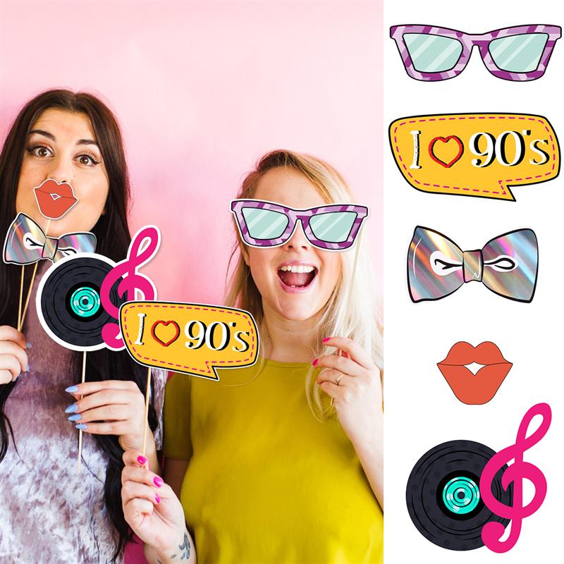 Tinksky 21Pcs 90s Party Photo Booth Props Funny Vi... – Grandado