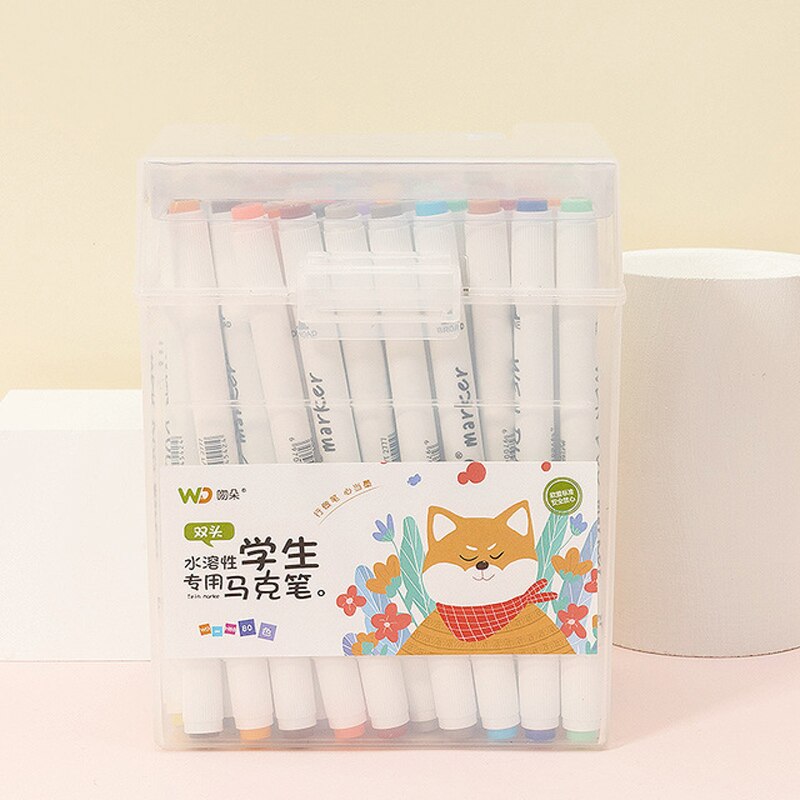 Mark Pen-Set 24 36 48 60 Farben Dual Kopf Marker S... – Vicedeal