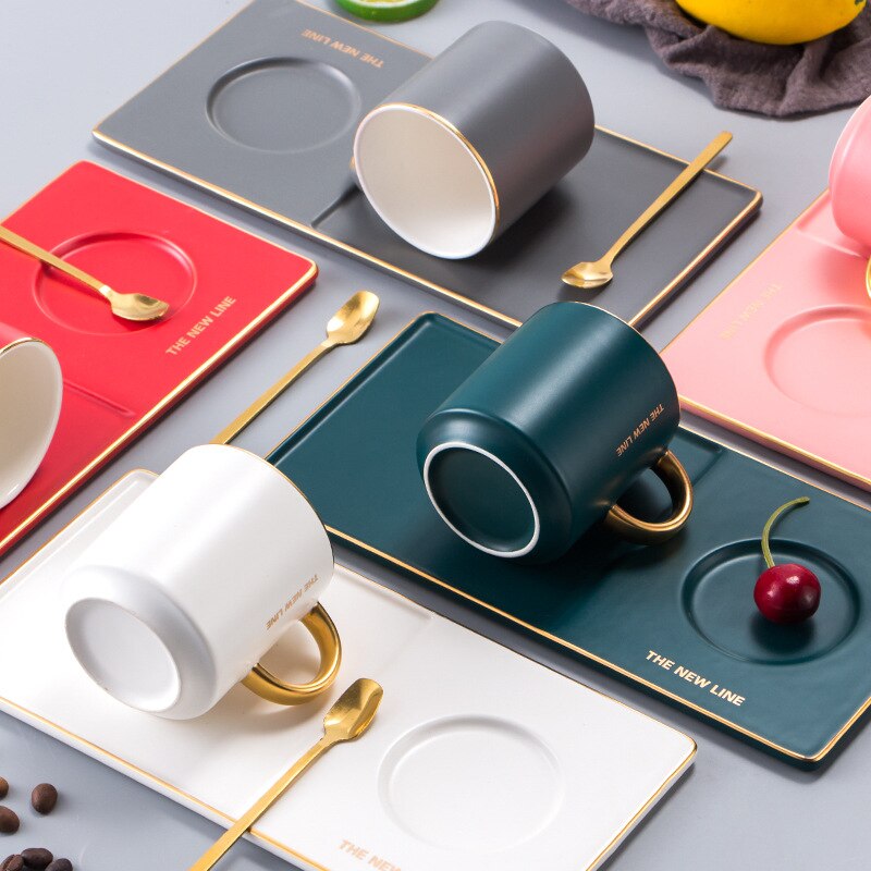 European Style Gold Handle Household Mug Afternoon... – Grandado