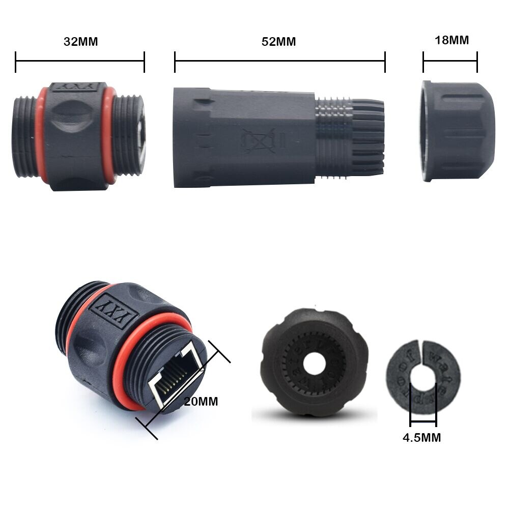 Waterproof RJ45 Ethernet Network Cable Connector W... – Vicedeal