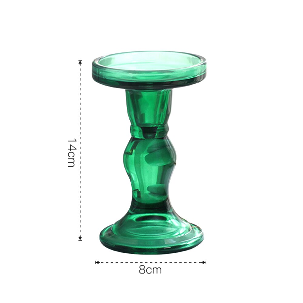 Retro Glass Candle Holder European Transparent/Gre... – Grandado