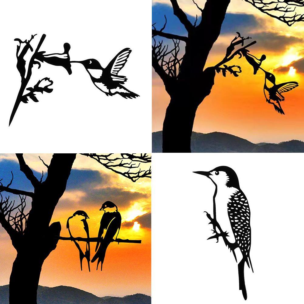 Metal Art Bird Insert For Outdoor Garden Backyard ... – Grandado